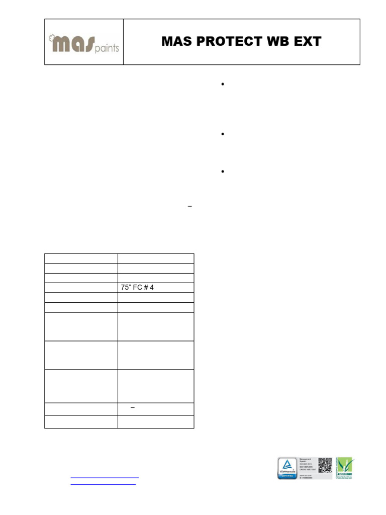 Mas Protect Wb Ext Datasheet | PDF | Paint | Materials