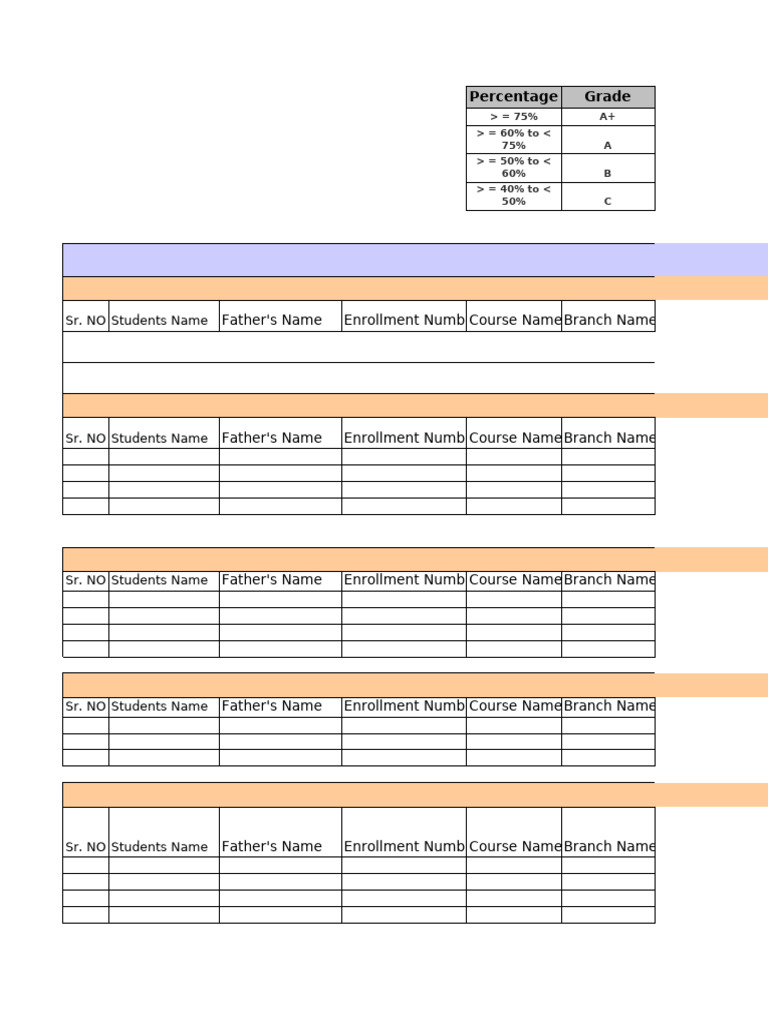 Marksheet Format New | PDF