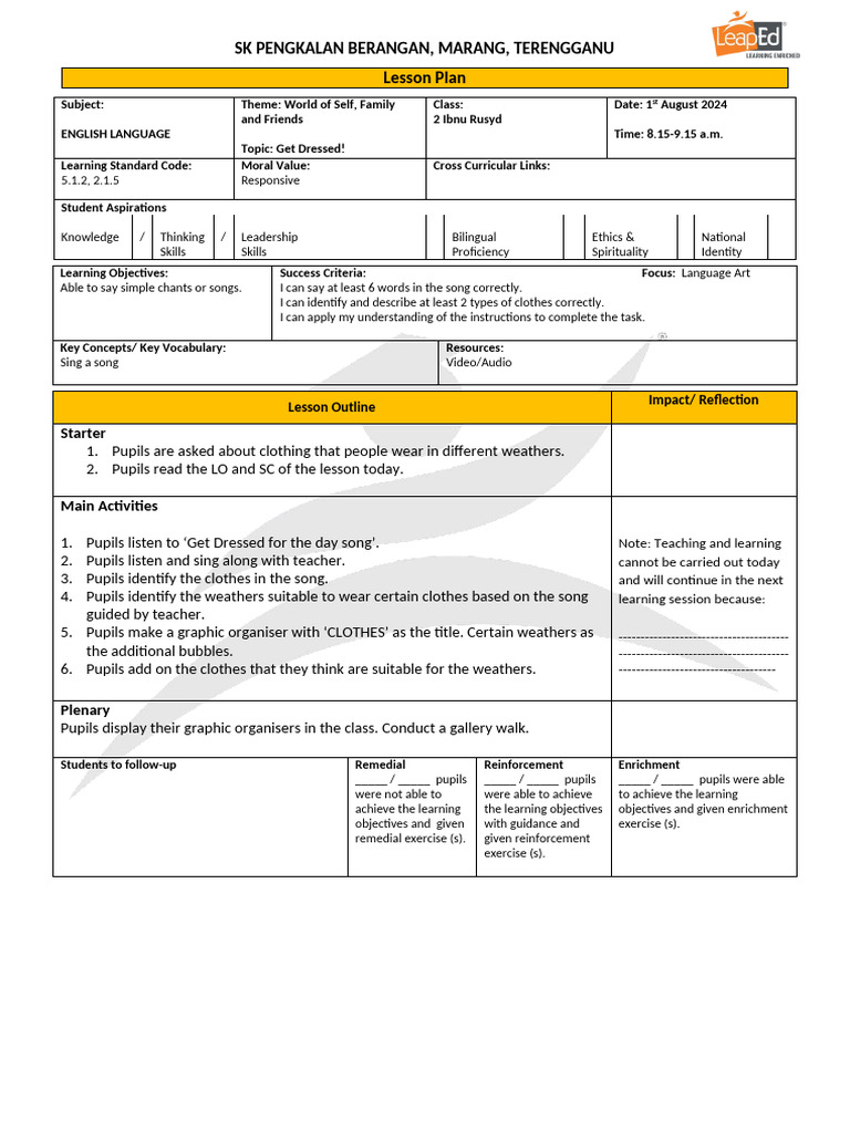 Wk 19 - 5 | PDF | Learning | Lesson Plan