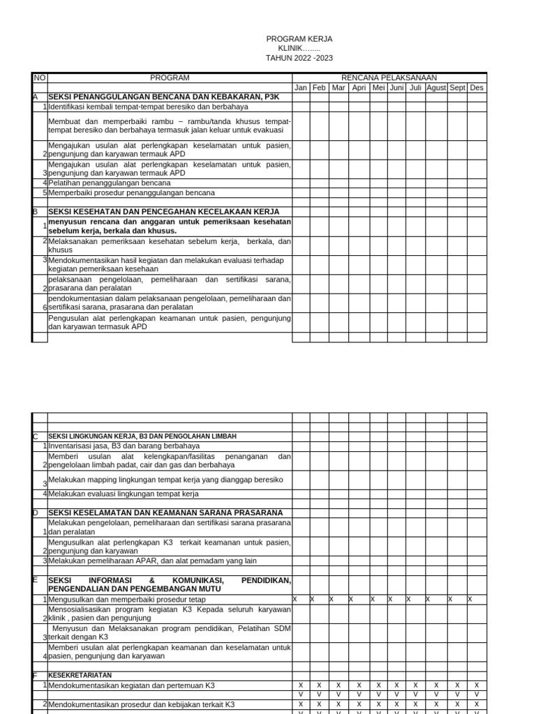 Program Kerja K3 | PDF