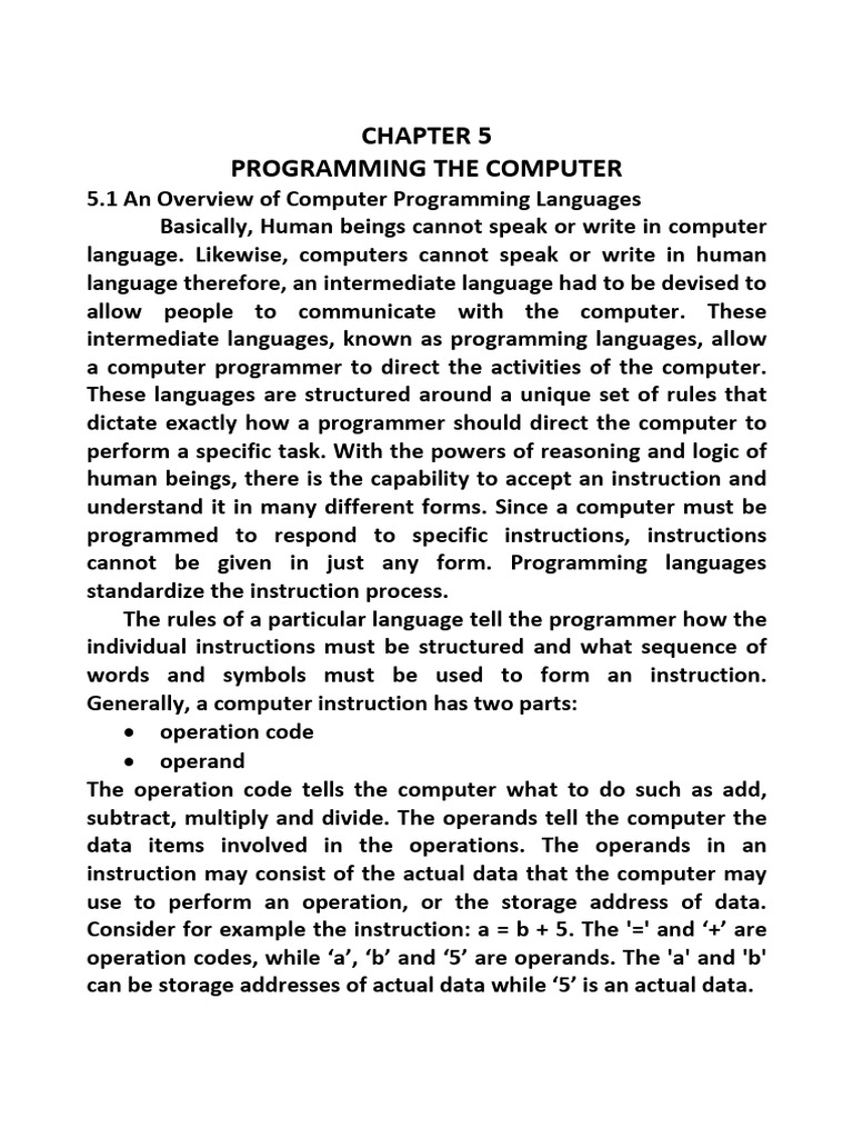 CPE 101. Programming the Computer | PDF | Assembly Language | Programming CPE 101. Programming the Computer | PDF | Assembly Language | Programming
