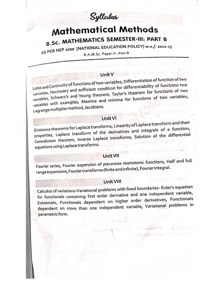 BSc 3rd Semester Maths Resources | PDF | Mathematics