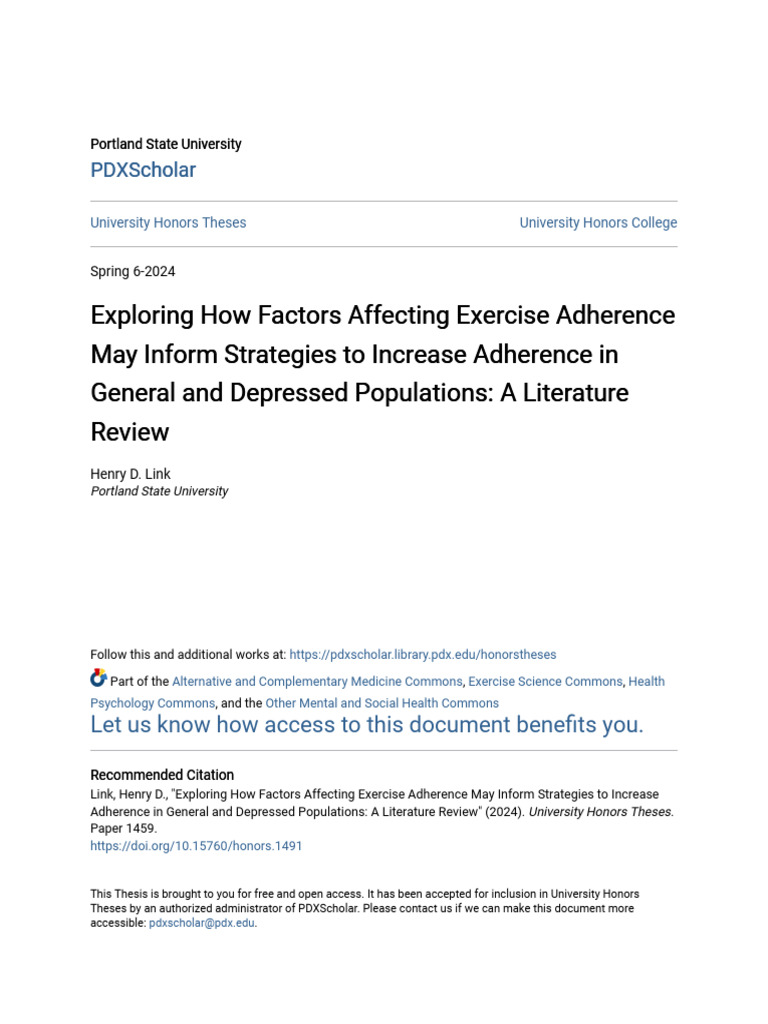 Exploring How Factors Affecting Exercise Adherence May Inform Str | PDF ...
