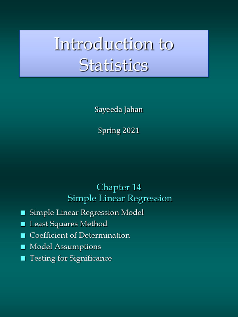 Lecture 8 Regression analyses | PDF | Regression Analysis | Coefficient Of Determination