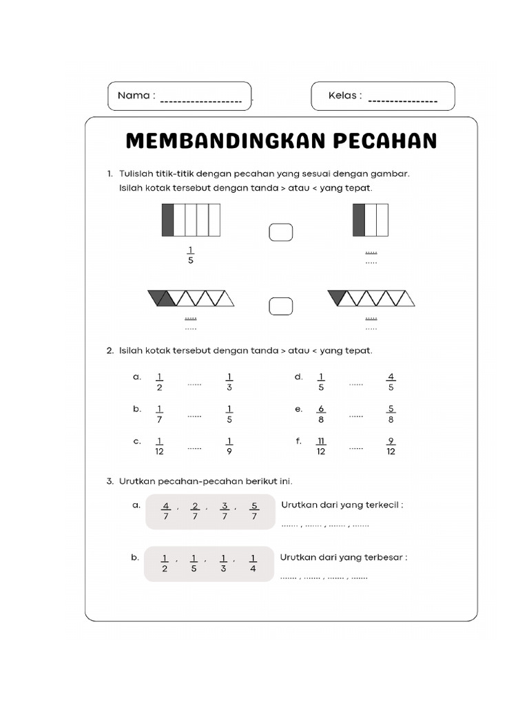 membandingkan pecahan | PDF