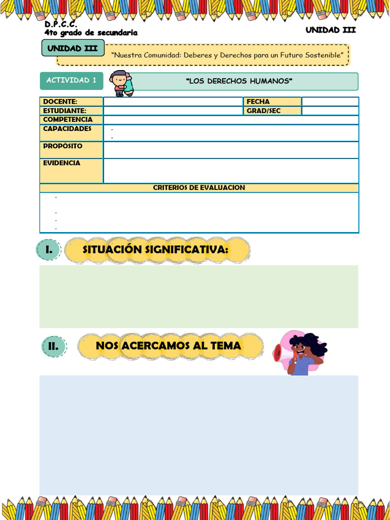 4° DPCC -ACTV.01-UNI.3 2024 | PDF | Derechos humanos | Dignidad