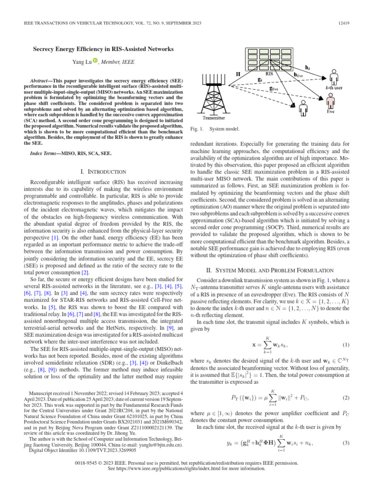 Secrecy Energy Efficiency in RIS-Assisted Networks | PDF | Mathematical ...