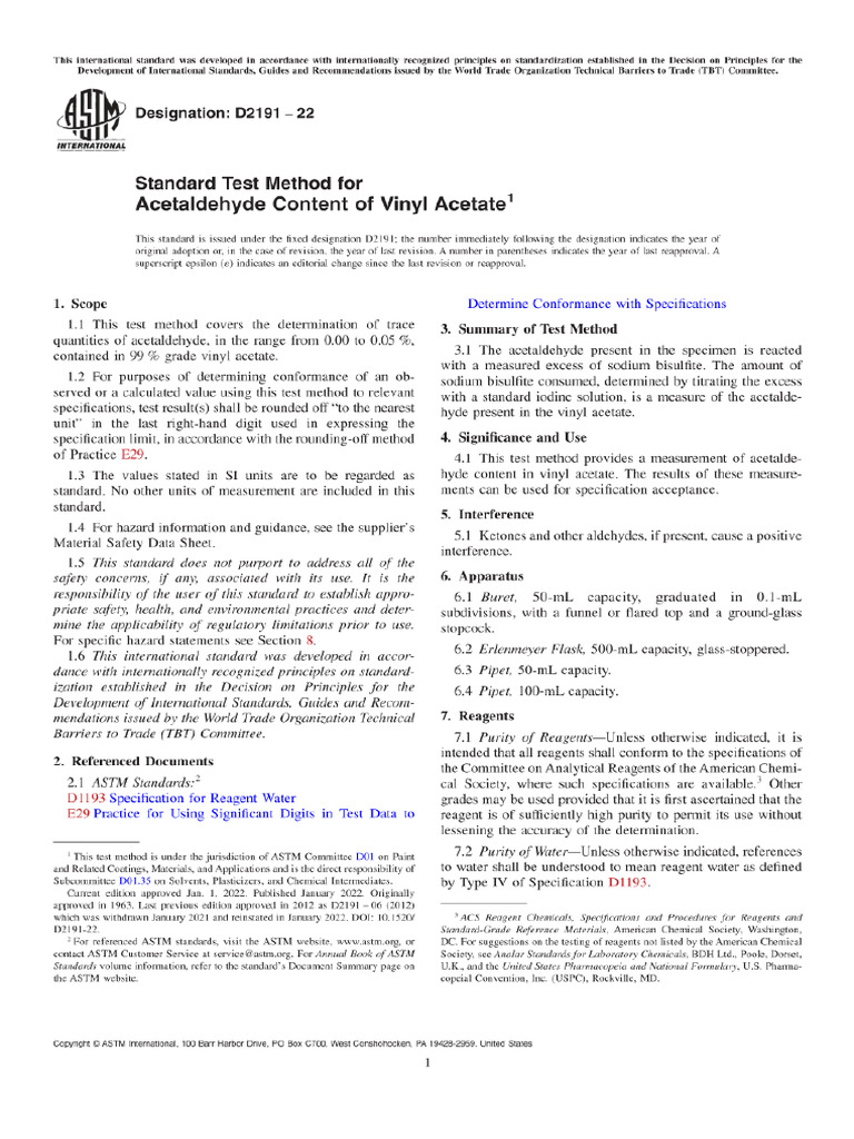 ASTM D2191-22 | PDF