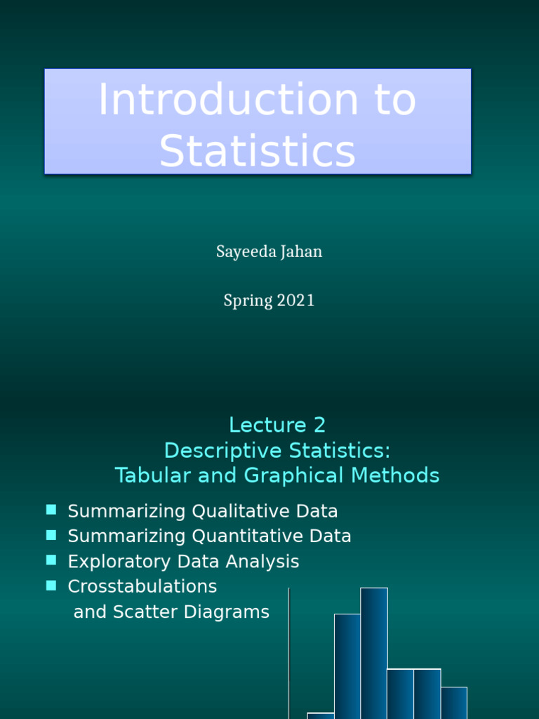 Lecture 2 Descriptive Statistics - Tabular and Graphical Presentation | PDF | Scatter Plot ...