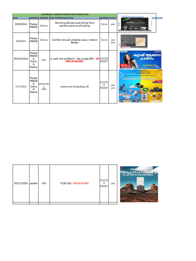 Akhil Content Calender | PDF