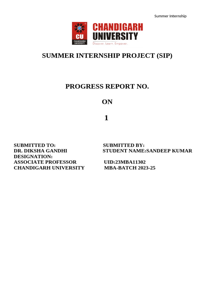 SIP-1st Report | PDF | Recruitment | Educational Technology
