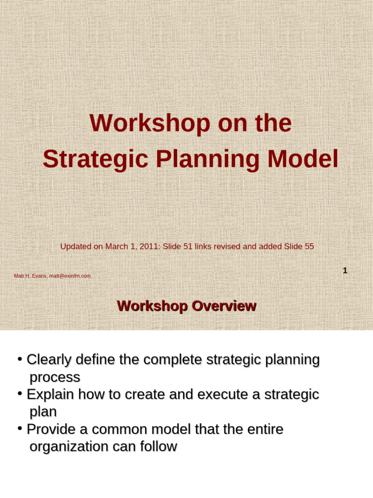 Strategic Planning Workshop Guide | PDF | Swot Analysis | Strategic ...