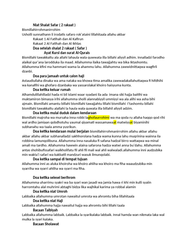 Doa Safar dan Ibadah Haji/Umrah | PDF | Semitic Words And Phrases