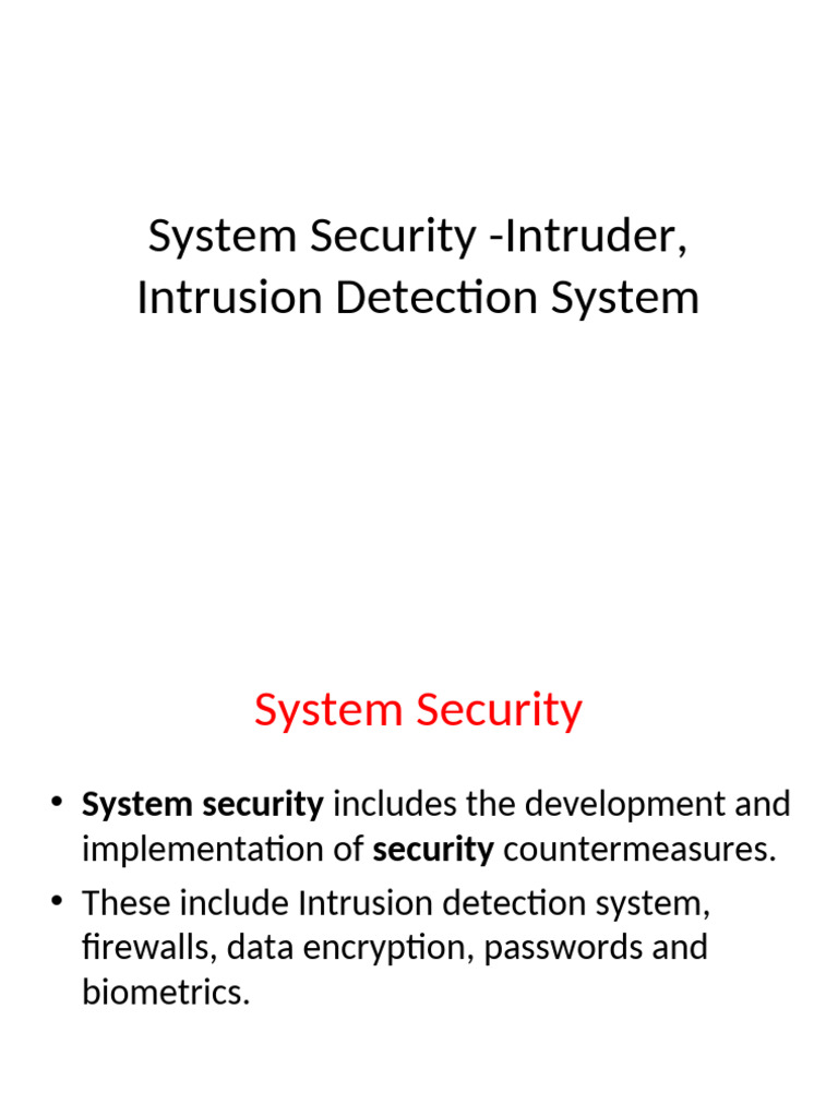 3 Intruder, Intrusion Detection System | PDF | Password | Computer Security