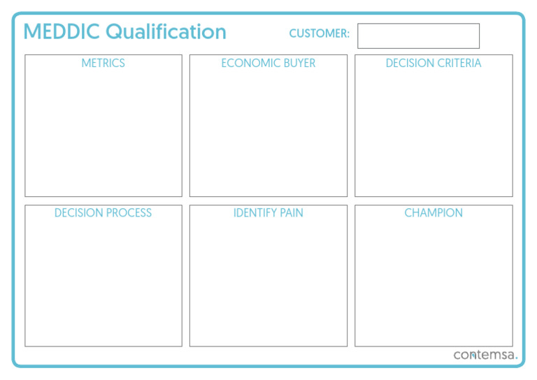 MEDDIC Qualification Template Contemsa PDF | PDF