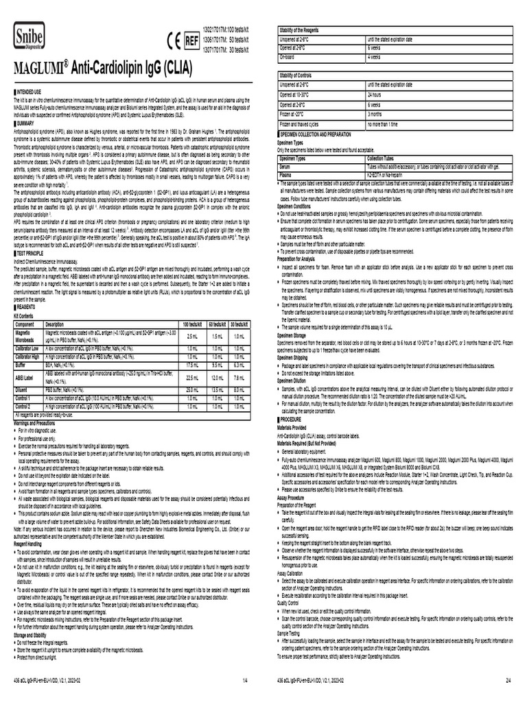 436 Acl Igg Ifu en Eu Ivdd v2.1 | PDF | Medicine | Blood