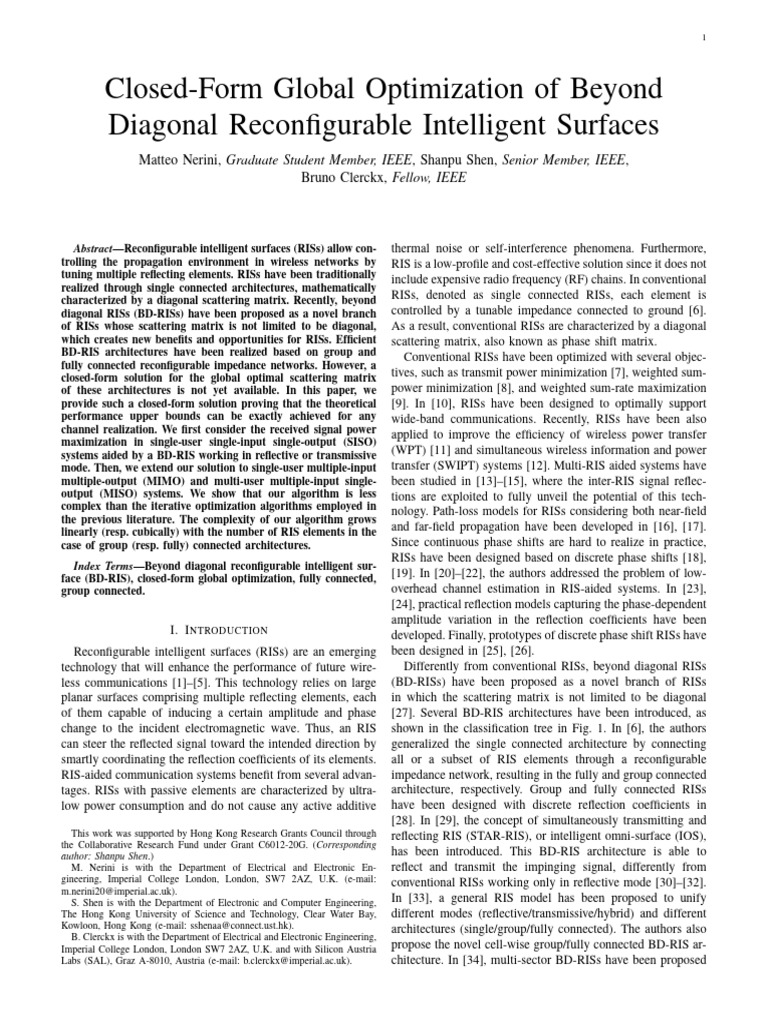Closed-Form Global Optimization of Beyond Diagonal Reconfigurable ...