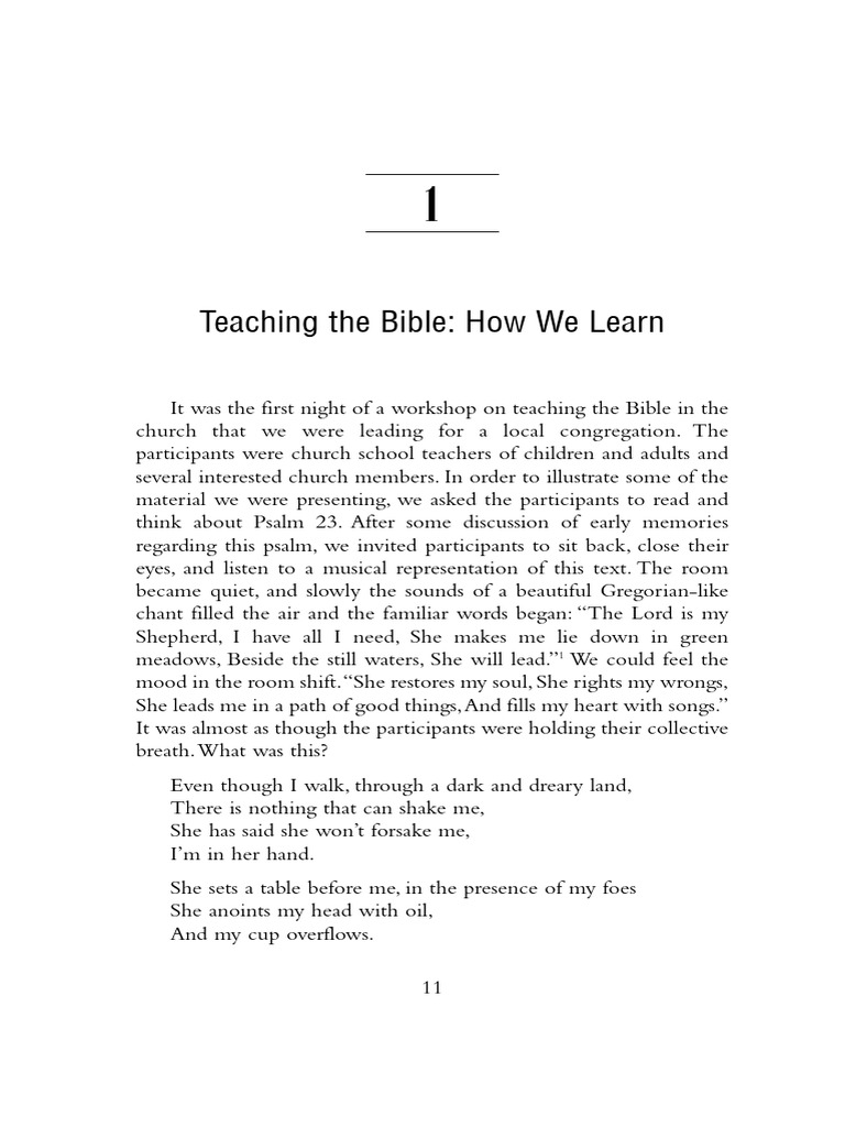 Teaching The Bible in The Church - (1 Teaching The Bible How We Learn ...