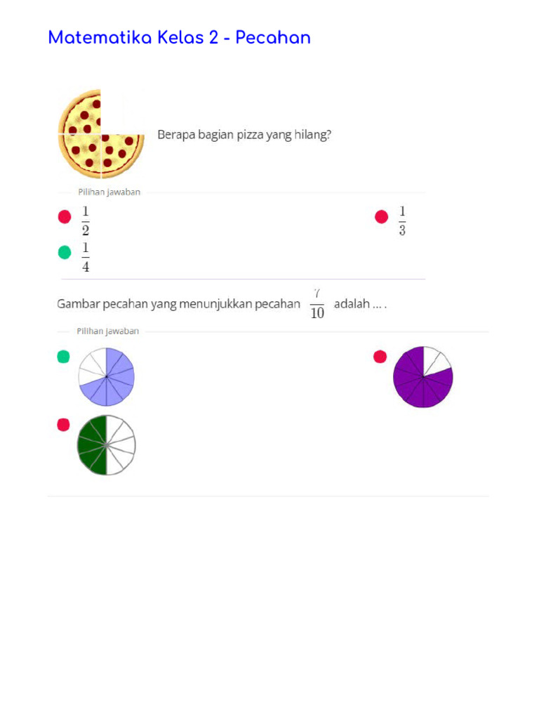 P2 MTK - Pecahan | PDF