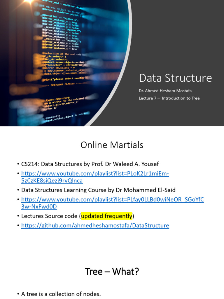 CS DataStructure-Lecture 7 - Introduction To Tree | PDF | Algorithms And Data Structures
