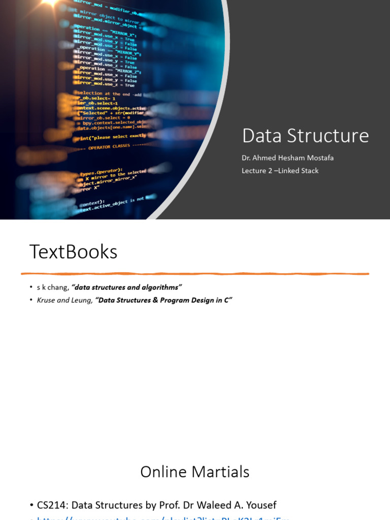CS DataStructure-Lecture 2-Linked Stack | PDF | Computer Engineering ...