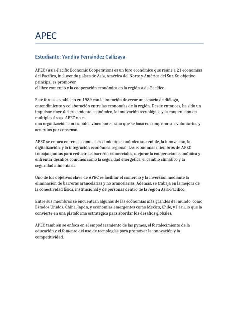 APEC Document Extendido | PDF