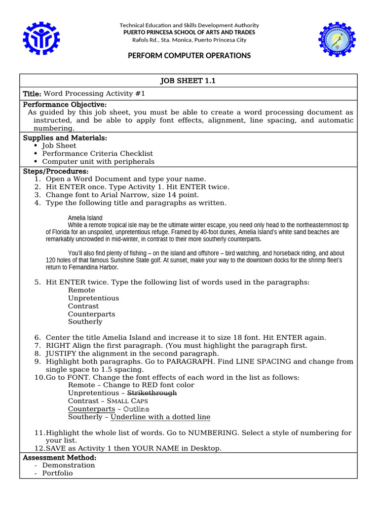 Job Sheets Word | PDF | Jedi