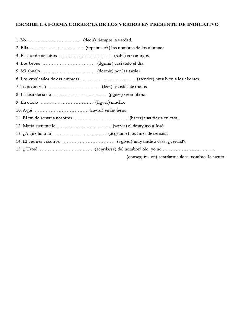 Ejercicio Frases Que Completar Mayo de 2020 | PDF