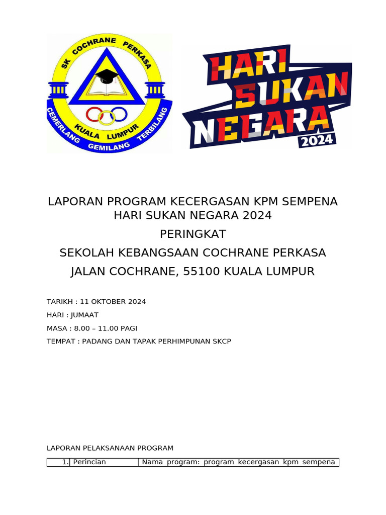 Program Kecergasan SKCP 2024 | PDF