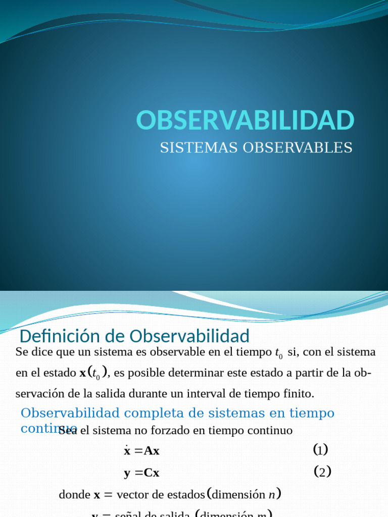 OBSERVABILIDAD | PDF | Matriz (Matemáticas) | Determinante