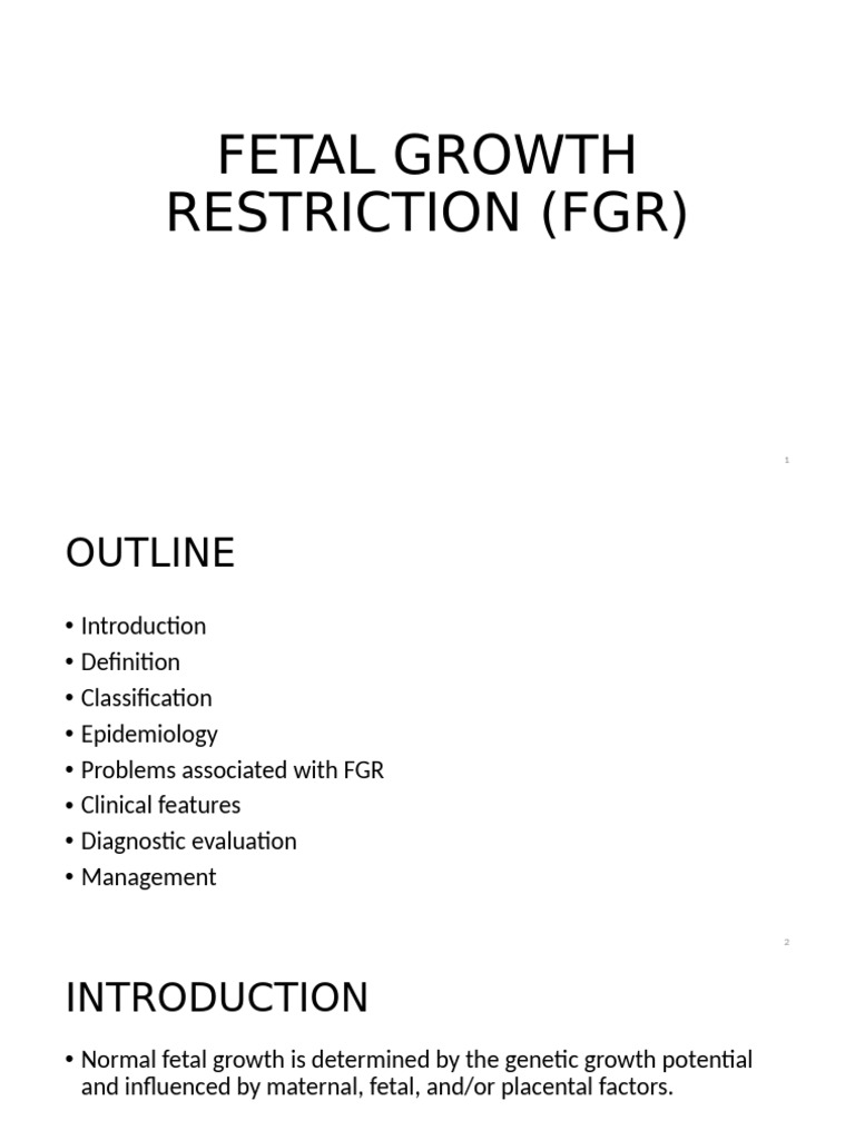 Fetal Growth Restriction (Fgr) | PDF | Clinical Medicine | Human ...