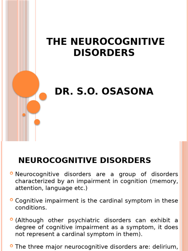 Understanding Neurocognitive Disorders | PDF | Dementia | Amnesia
