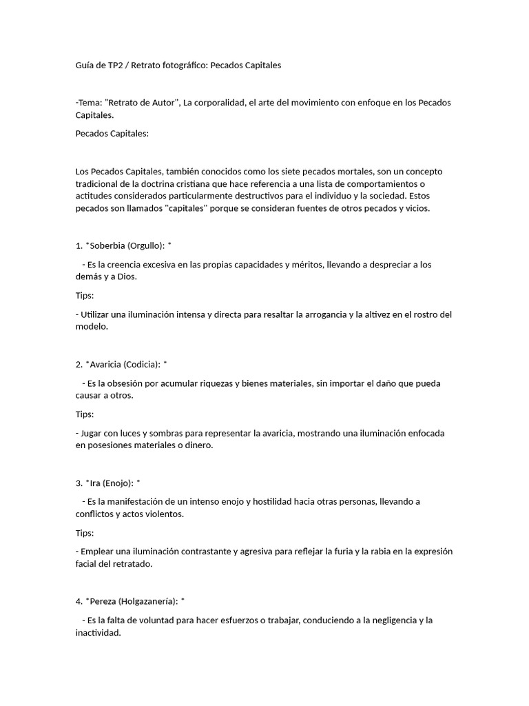 Guía de TP2 | PDF | Ira | Siete pecados capitales