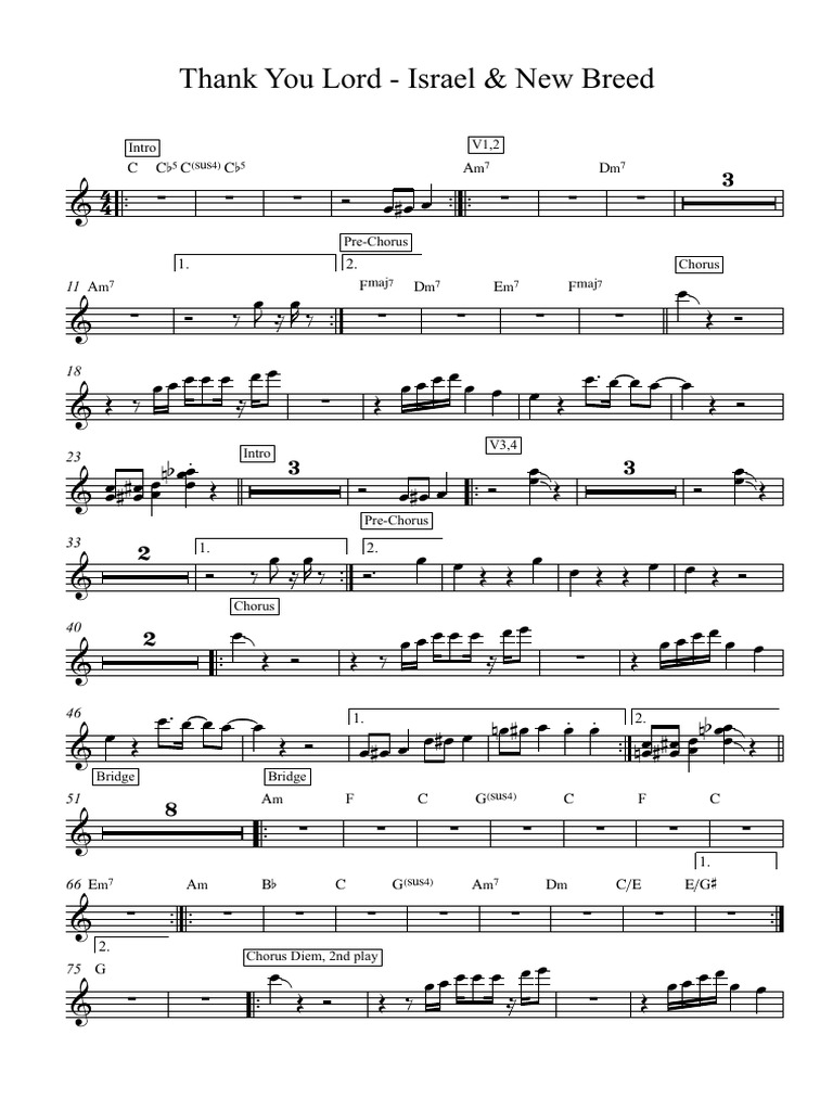 Thank You Lord - Israel & New Breed - Full Score | PDF