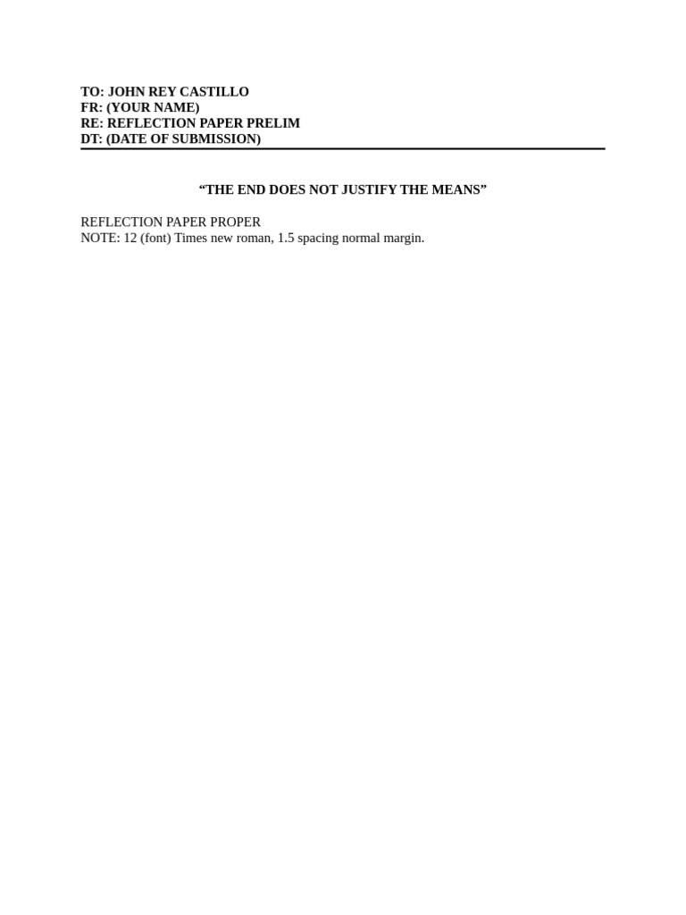 Reflection Paper Template | PDF