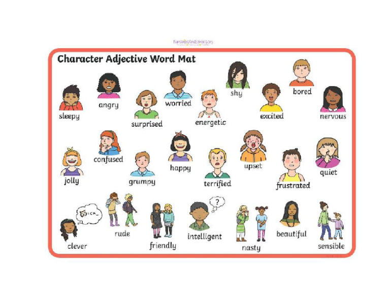 Adjective word mat | PDF