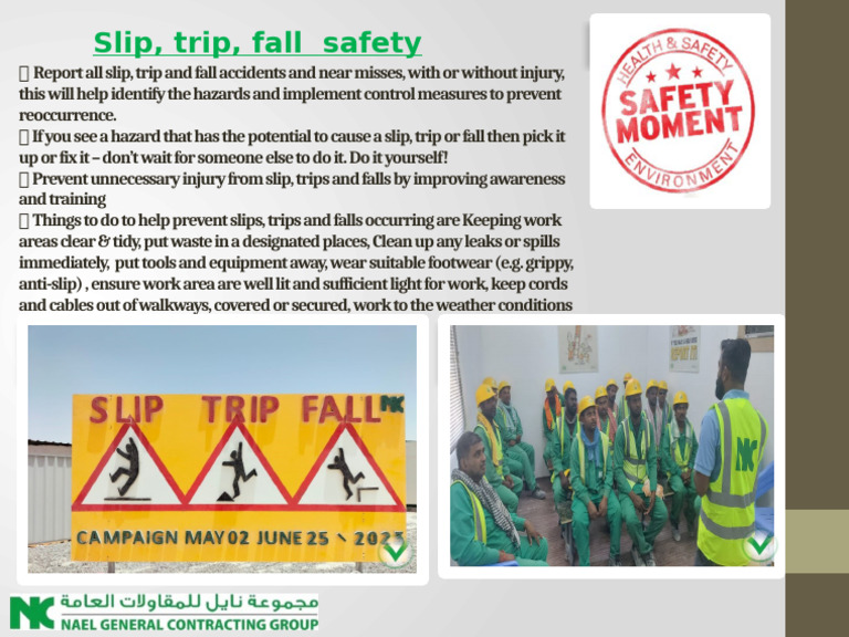 Safety Moment - SLIP, TRIP, FALL SAFETY | PDF