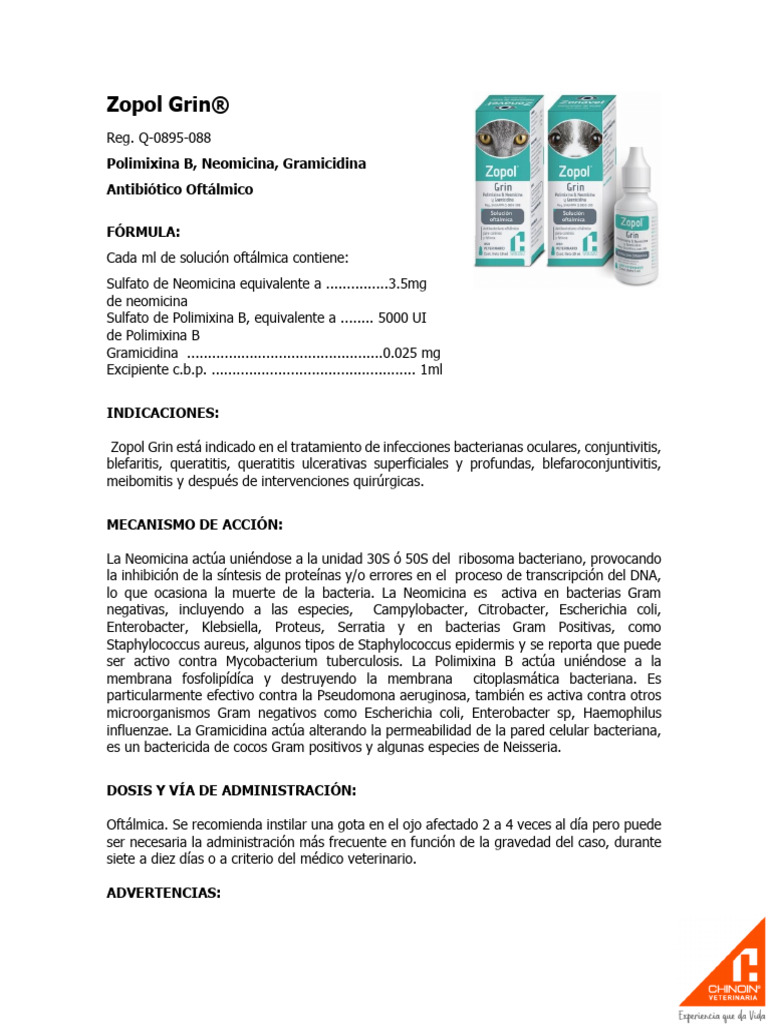 Antibiótico Oftálmico Zopol Grin® 10 ml | PDF | Las bacterias ...