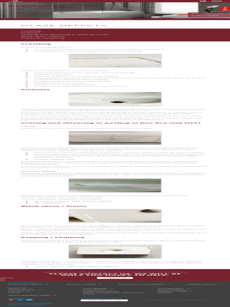 Glaze Defects _ Imerys | PDF | Thermal Expansion | Materials