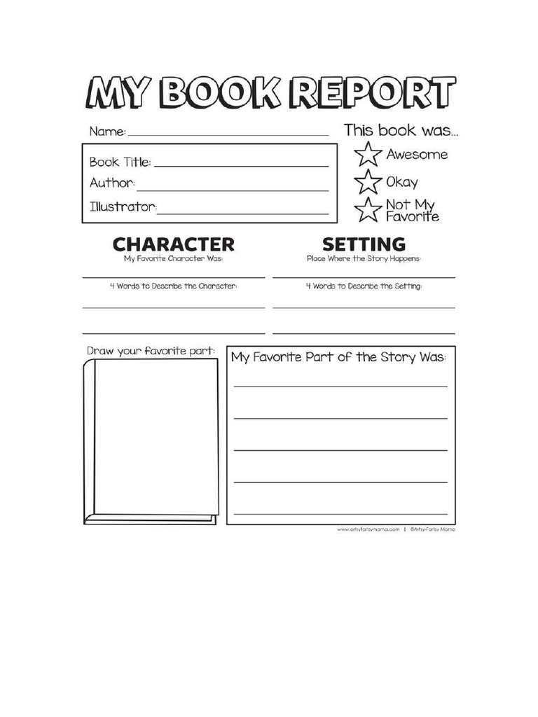 Book Report Template Year 1 and 2 | PDF