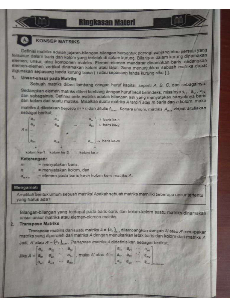Bab 3 Matriks | PDF