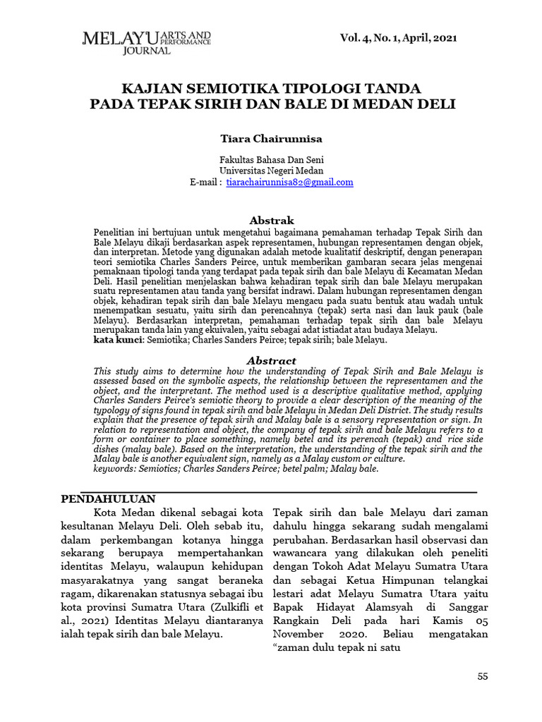 Semiotika Tanda Tepak Sirih dan Bale Melayu | PDF