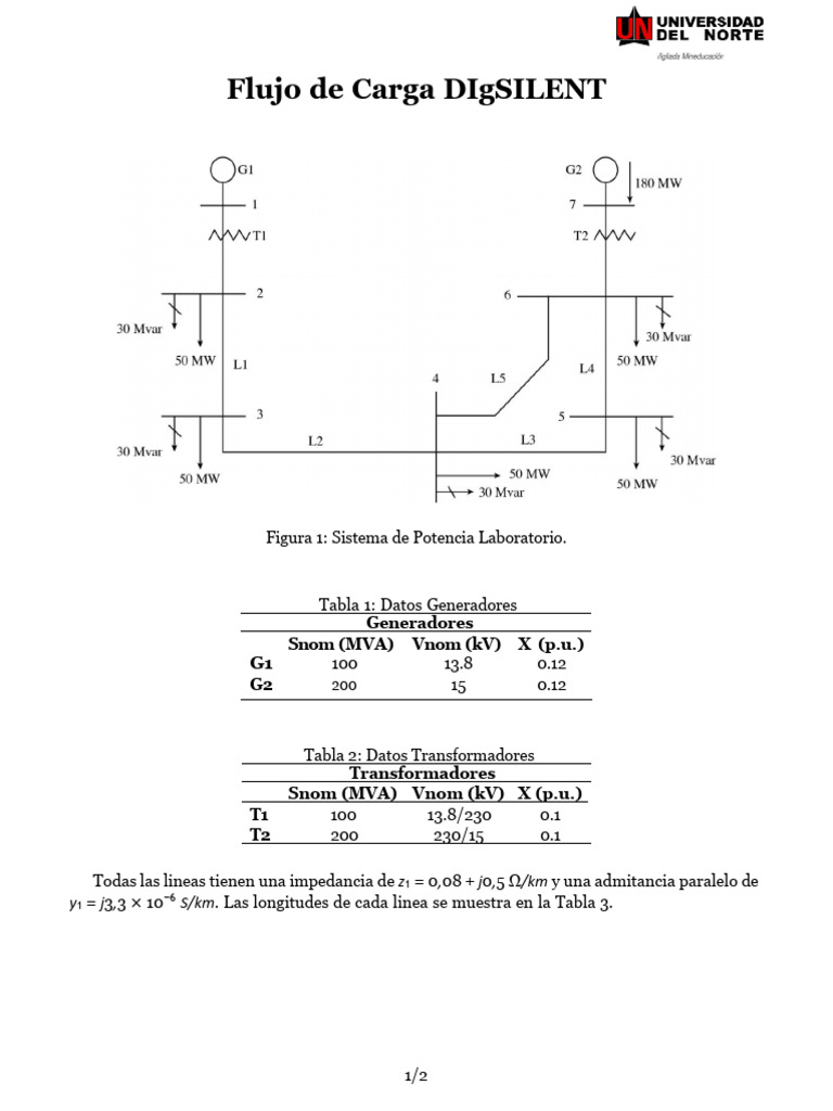 Flujo de Carga DIgSILENT | PDF | Transformador | Ingeniería Informática