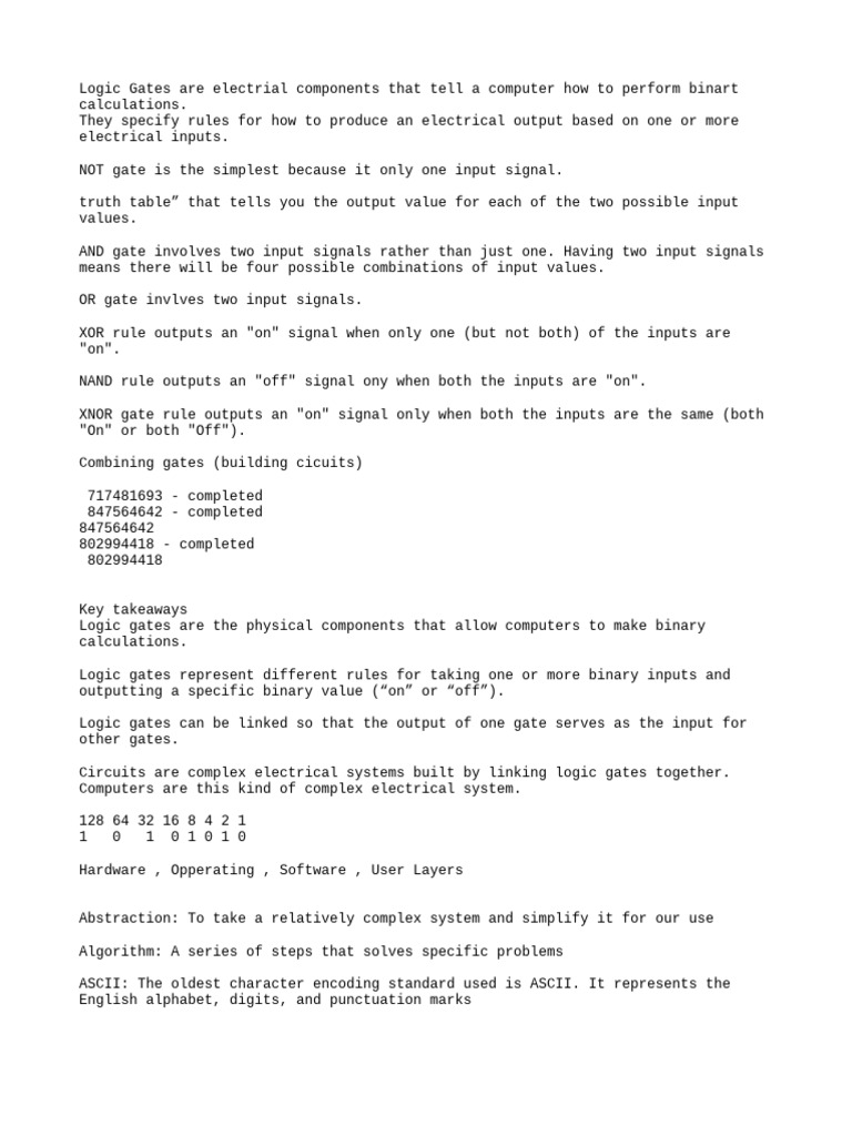 Binary Module 1 | PDF | Logic Gate | Character Encoding