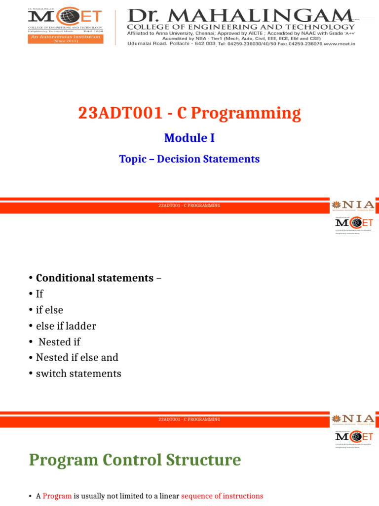 6. Decision Making Statements | PDF | Control Flow | Computer Science
