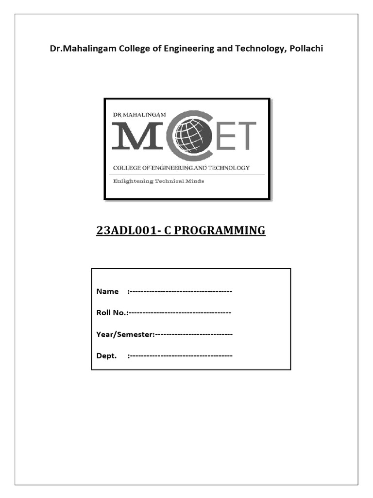 C Programming Record Book | PDF | Programming | Computer Program