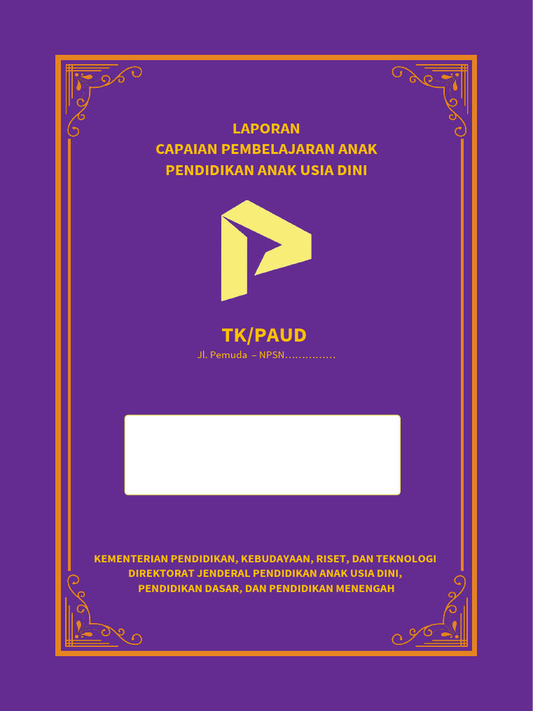 Cover Rapor PAUD | PDF
