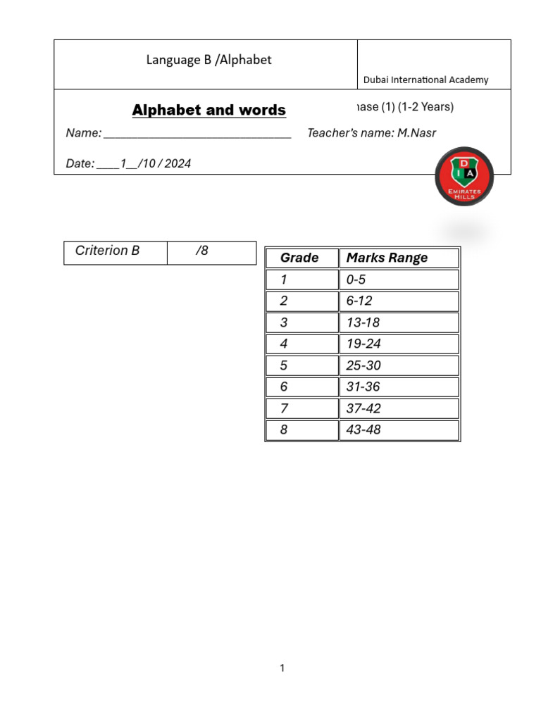Alphabet (All Letters) - Summative | PDF | Collation | Phonetics