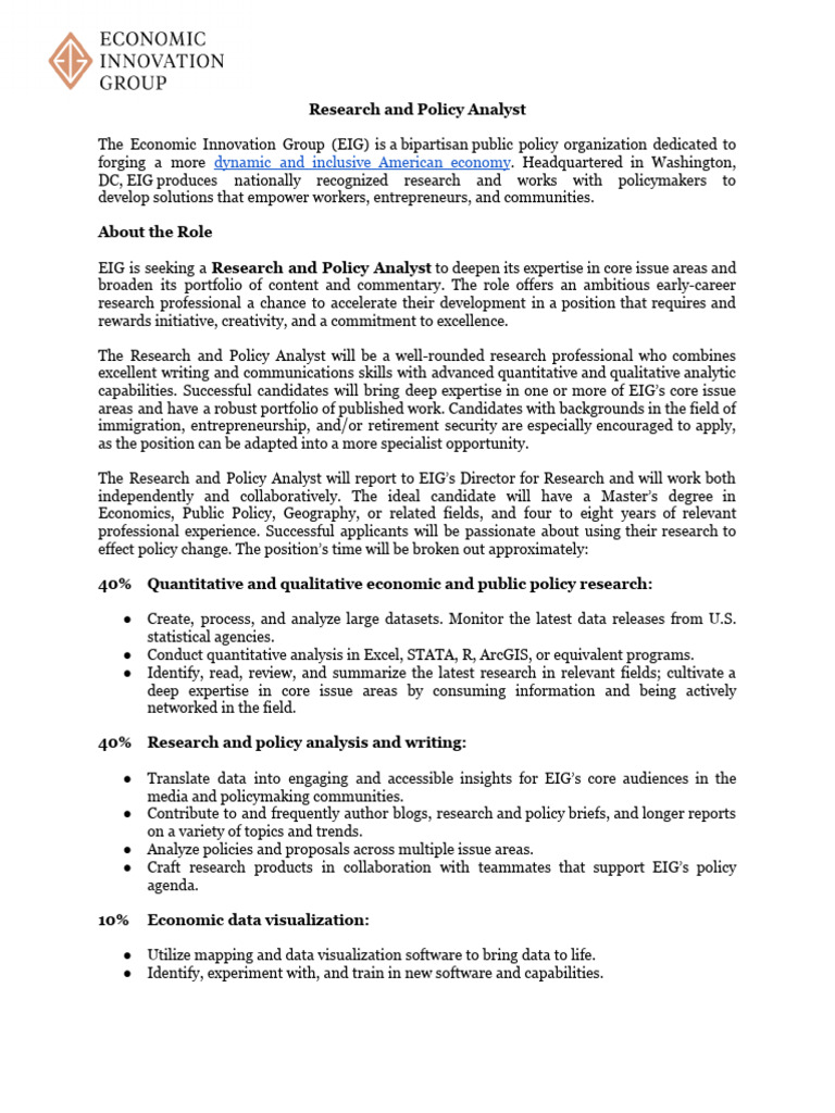 Research and Policy Analyst | PDF | Policy Analysis | Data