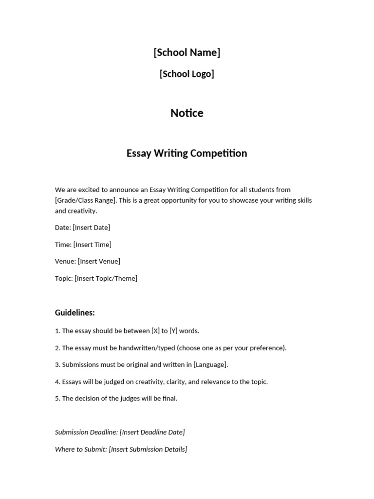 Essay Writing Competition Notice | PDF
